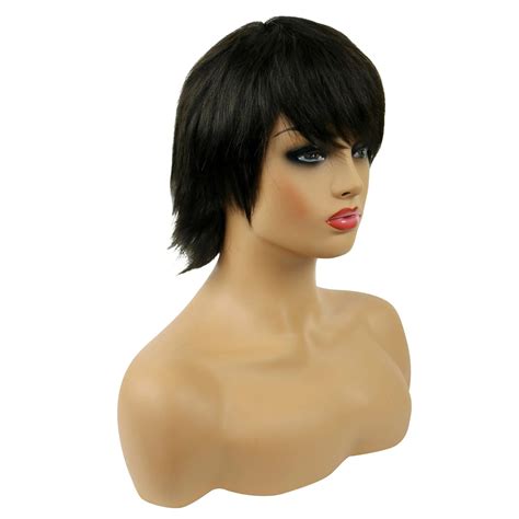 Nia Long Layered Short Straight Capless Human Hair Wigs 10 Inches Wigkiss