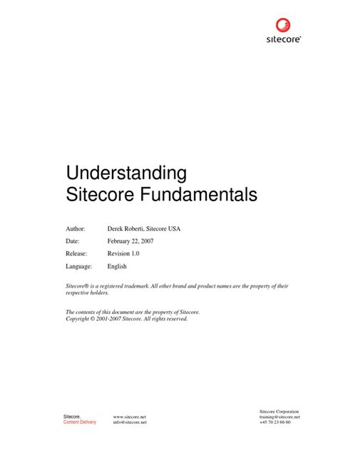 Sitecore Fundamentals Pdf Metadata Page Layout