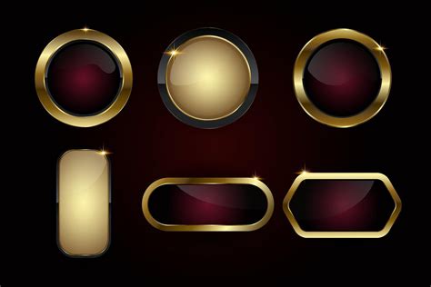 Set Of Different Button Shapes In Luxury Illustration Design Group