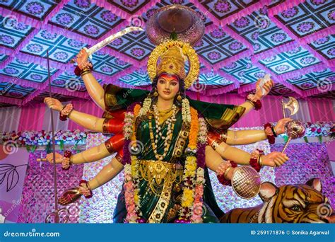 A Beautiful Idol Of Maa Durga Stock Photo Image Of Happiness Auspicious