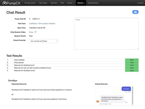 Chatbot Testing — Pumpcx