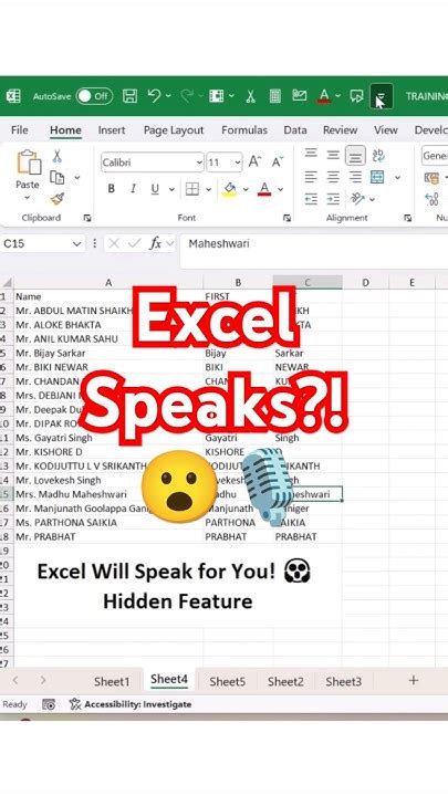 Text To Speech In Excel Shorts Ytshorts Texttospeech Exceltips