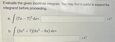 Answered Evaluate The Given Indefinite Integrals You May Find It Kunduz