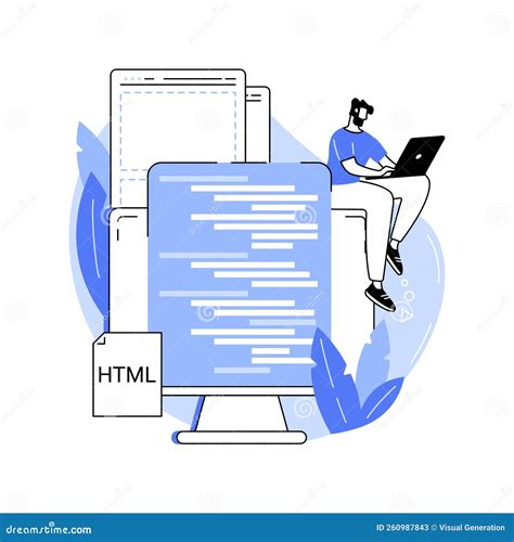 ilustrações do vetor de desenho animado isolado com codificação html