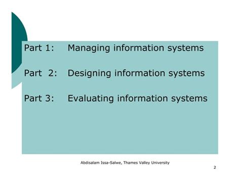 Information Systems Lecture 1 Ppt