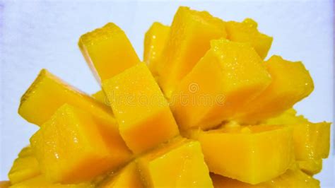 Cutted Mango Isolated On White Background Stock Image Image Of