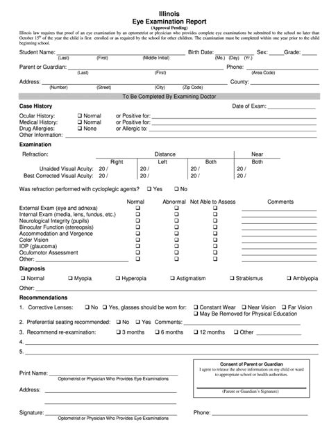Printable Eye Exam Form Pdf Printable Forms Free Online