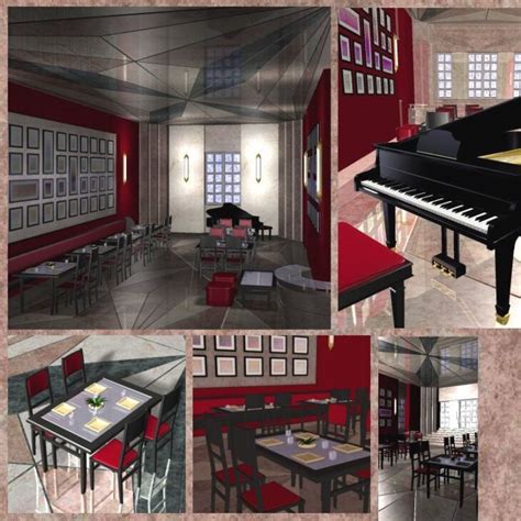 别致的餐厅姿势景观和 OBJ Chic Restaurant Poser Vue OBJ 姿势 场景 DAZ3D下载站