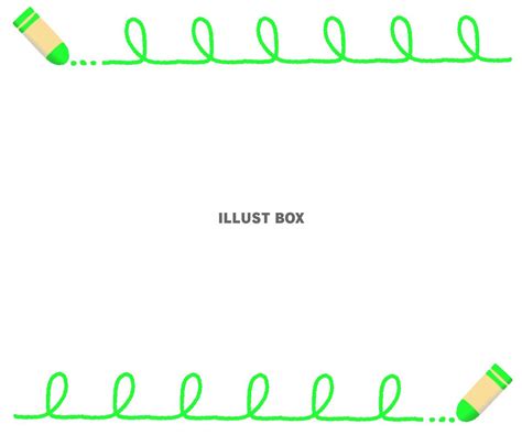 無料イラスト 緑のクレヨンフレーム① 透過png