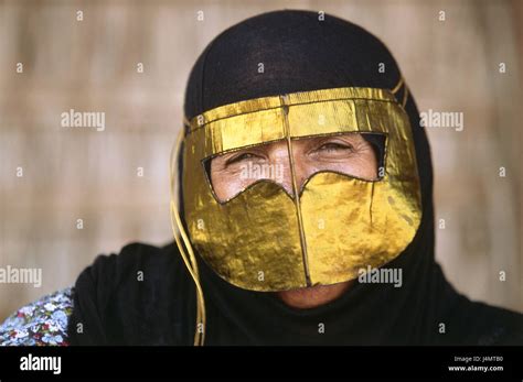 United Arab Emirates Dubai Woman Headscarf Mask Portrait No Model Release Front East The