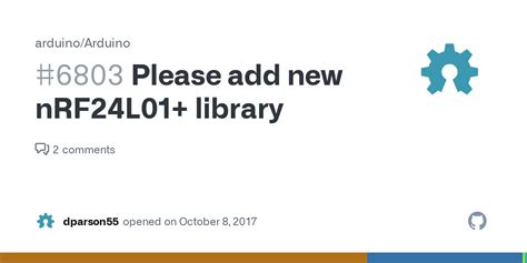 Please Add New NRF L Library Issue Arduino Arduino GitHub