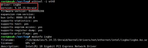 solved how to determine what version ixgbe driver is actually