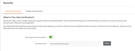 how to activate and deactivate the two step verification