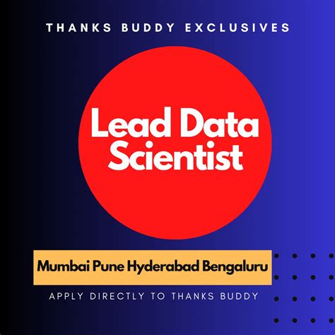 Thanks Buddy On Linkedin Thanks Buddy Is Hiring Lead Data Scientist