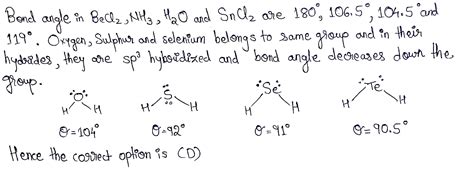 The Bond Angle In H 2s Is