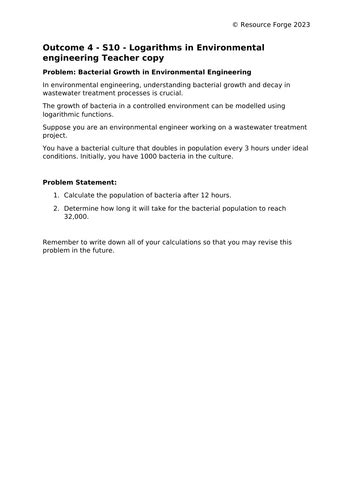 Engineering Maths Logarithms Theory Teaching Resources
