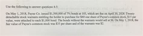 Solved Use The Following To Answer Questions 4 5 On May 1