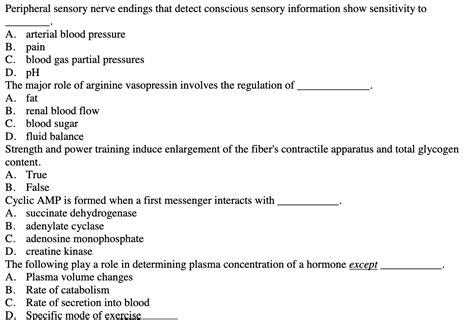 Solved Peripheral Sensory Nerve Endings That Detect