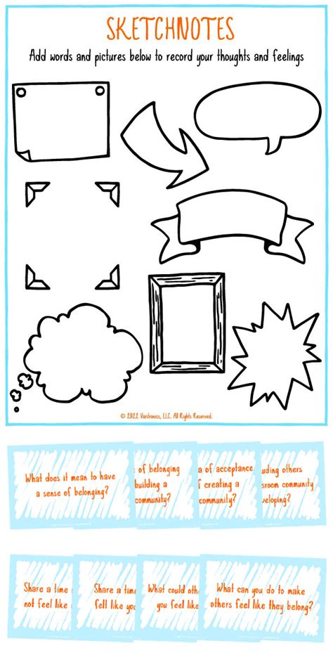 Sketchnotes Worksheet And Building Community Discussion Cards Variquest