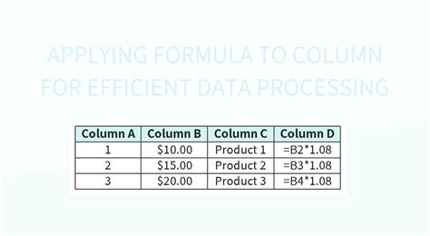Applying Formula To Column For Efficient Data Processing Excel Template