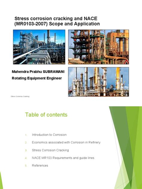 Stress Corrosion Cracking And Nace Mr0103 2007 Scope And Application Pdf Fracture Materials