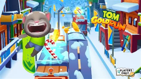 Talking Tom Gold Run Talking Tom In Snowboard World And Santas Village Map Youtube