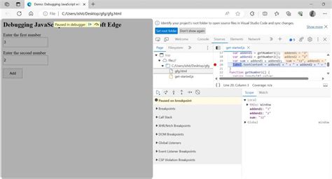 debugging javascript in microsoft edge browser geeksforgeeks