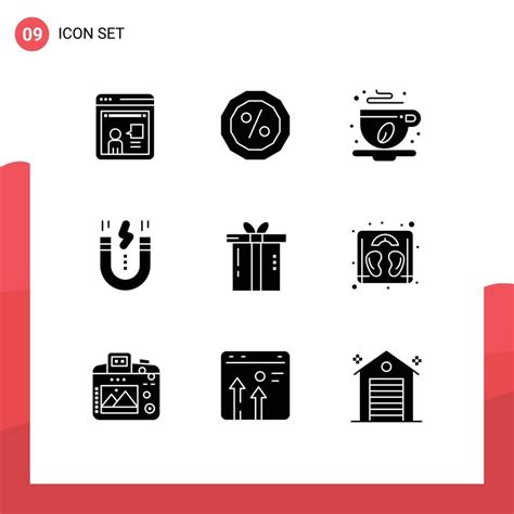 User Interface Pack Of 9 Basic Solid Glyphs Of T Snap Cafe Magnet Design Editable Vector