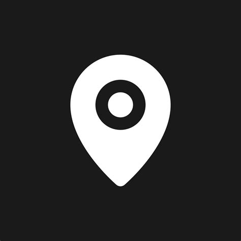 Location Pin Dark Mode Glyph Ui Icon Saving Spot On Map User Interface Design White