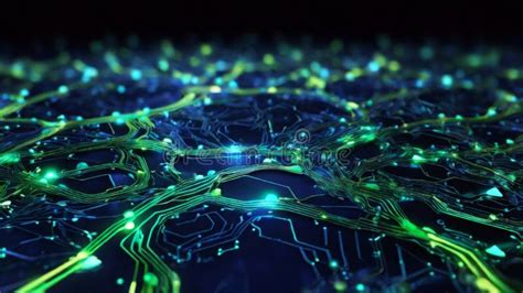 Abstract Background Featuring A Detailed Circuit Board Design With Glowing Pathways And Nodes