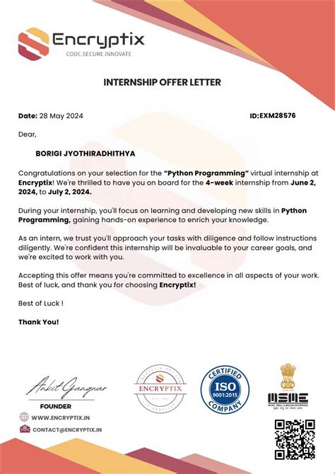 Adhithya Borigi On Linkedin Internship Python Encryptix