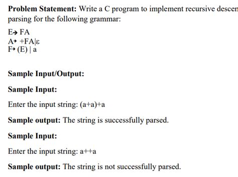 Solved Problem Statement Write A C Program To Implement Chegg Com