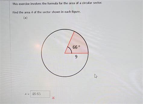 Solved This Exercise Involves The Formula For The Area Of A