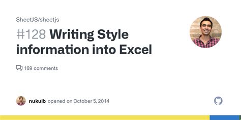 Writing Style Information Into Excel · Issue 128 · Sheetjs Sheetjs · Github