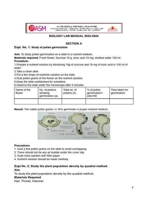 biology practicals 2023 2024 1 2 pdf