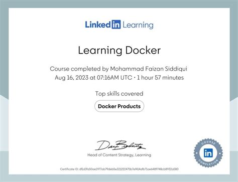 mohammad faizan siddiqui on linkedin share docker linkedinlearning