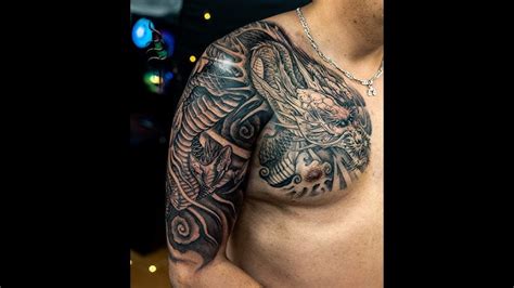 Tatuaje De Dragón En El Hombro Tatuaje Hombro Pecho Japoneses Dragón