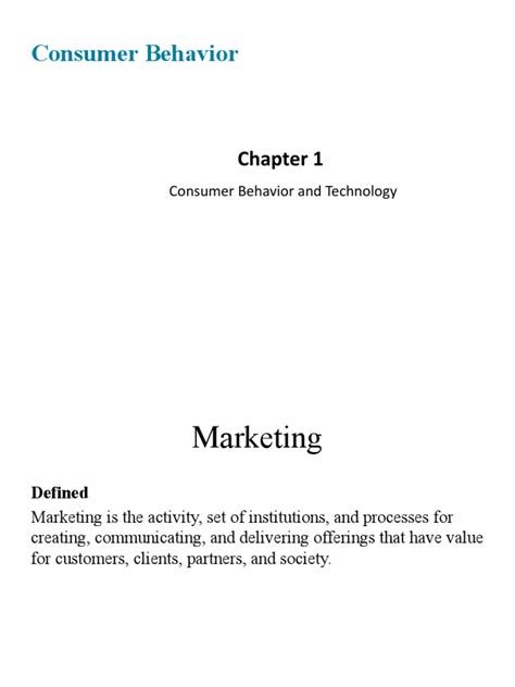 Consumer Behaviour Chapter 1 Pdf Consumer Behaviour Marketing