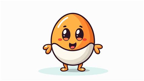 Cute Egg Character Cartoon Vector Logo Design Premium Ai Generated Vector
