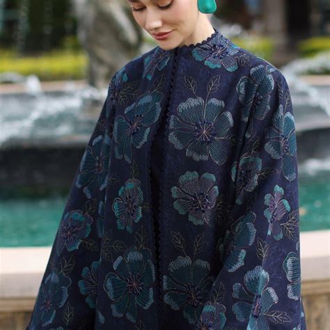 Bareeze Winter Karandi 3pc Full Embroided All Over Shirt Pure Pakistani Crinkle Shiffon Dupatta