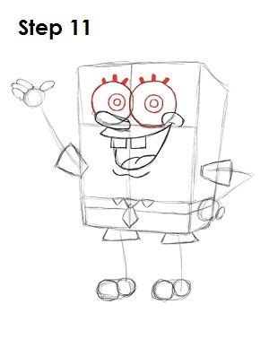 Draw SpongeBob SquarePants Step Dessiner bob l éponge Dessins faciles Bob l eponge