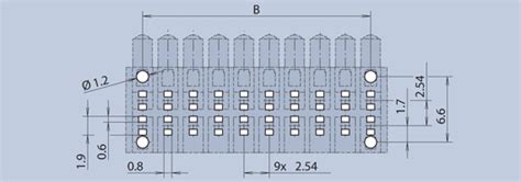 Light Guides Horizontal2 Row Multi Column Miniature 254mm Grid Ø2mm Multitron