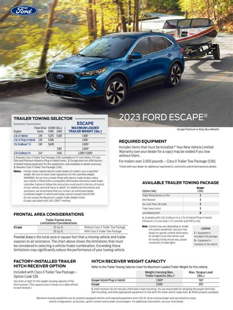 2023 Ford Escape Towing Info Dec16 Pdf Trailer Vehicle Manual