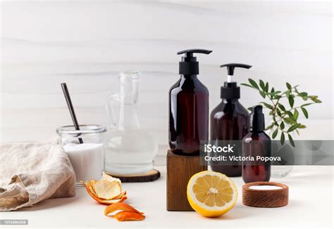 소다 레몬 식초 와 같은 친환경 천연 세정 제품 제로 폐기물의 개념 공간을 복사합니다 베이킹 소다에 대한 스톡 사진 및 기타 이미지 Istock