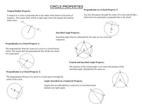 Circle Properties Review Pdf