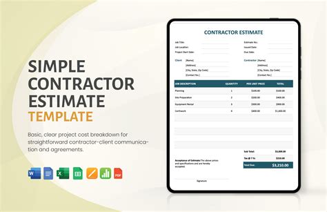 Editable Contractor Templates In Excel To Download