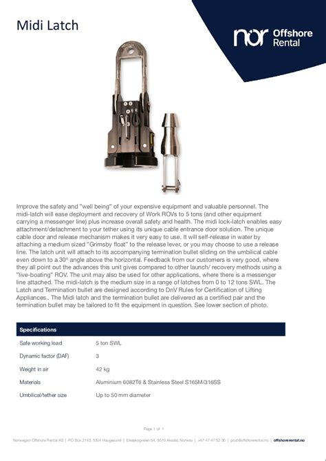 NOR DS Midi Latch 090523 Norwegian Offshore Rental