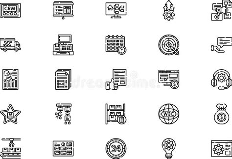 Enterprise Resource Planning Erp Icons Collection Is A Vector Illustration With Editable Stroke