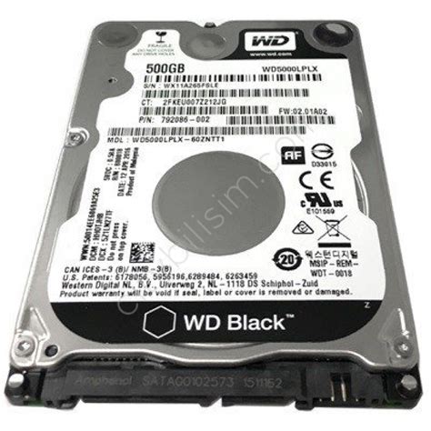 WD Black WD5000LPLX 500GB 2.5" 7200RPM SATA3 32MB Notebook Harddisk ...