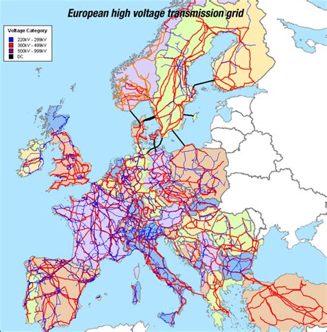 Map Of European Electricity Grid Europe National Energy Grids Library Geni Global